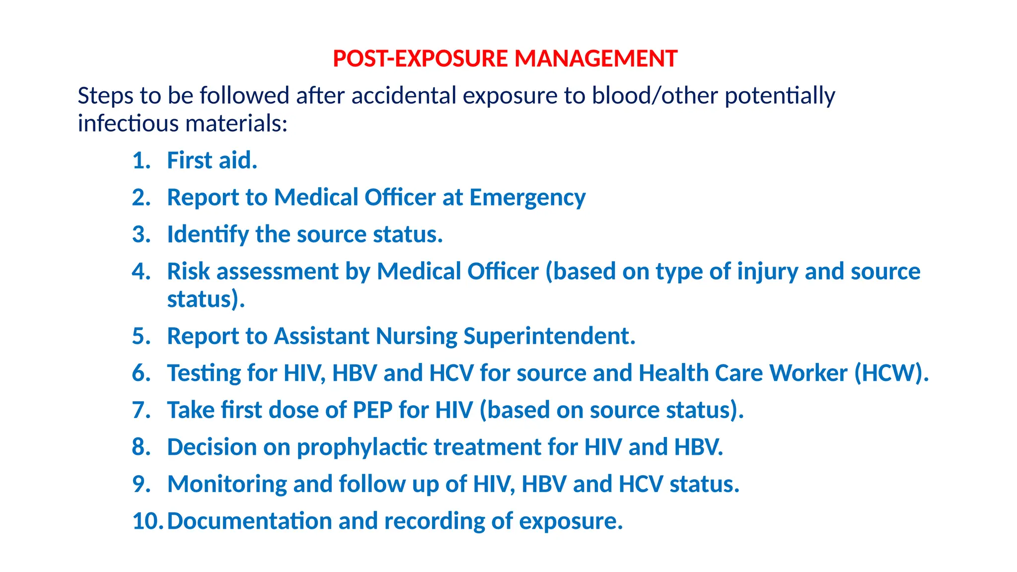 Needle stick injury and its management at hospital | PPTX