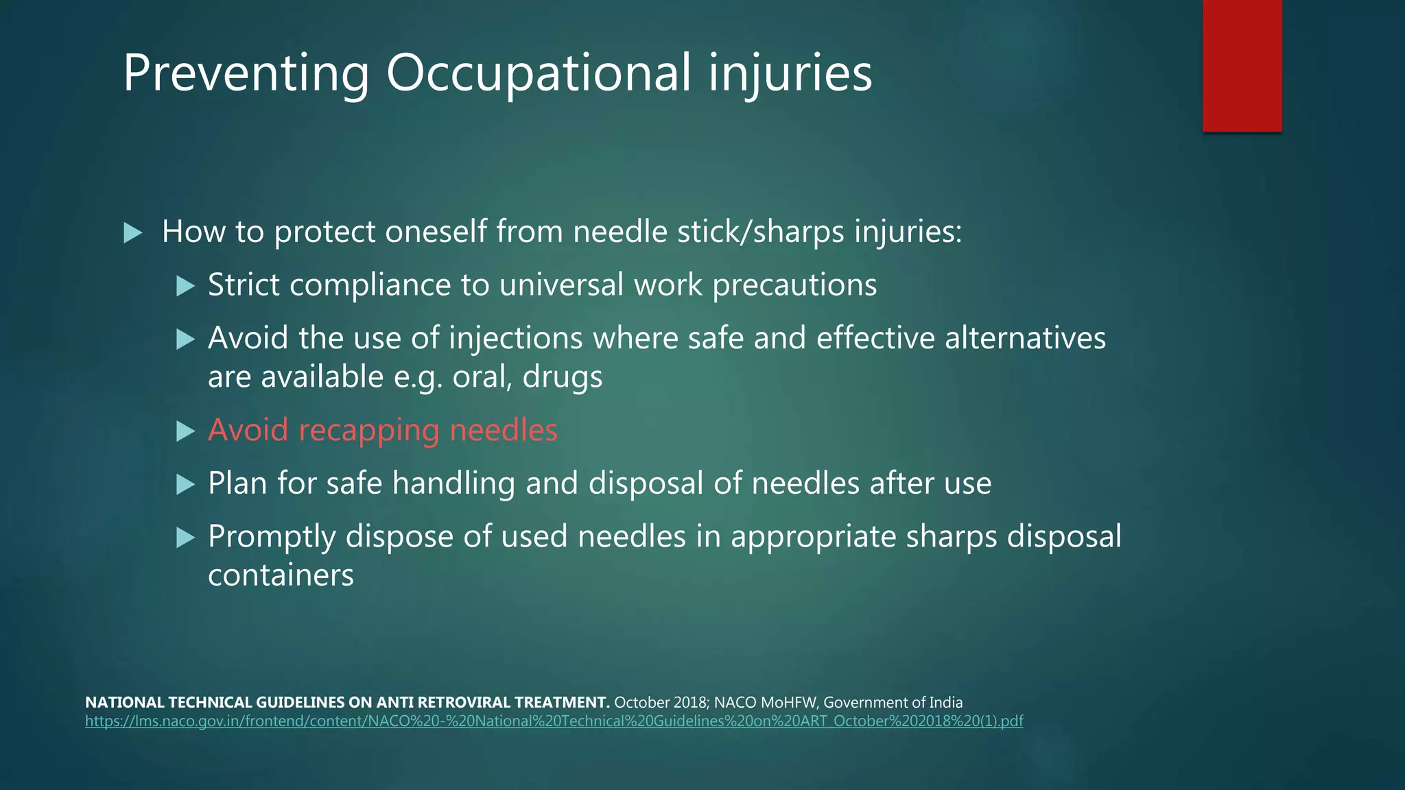 Needle stick injury management | PPTX