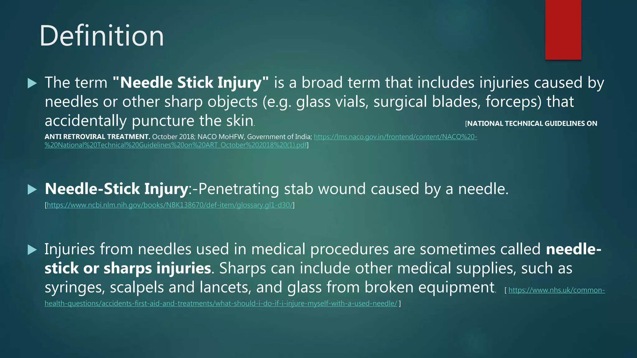 Needle stick injury management | PPTX