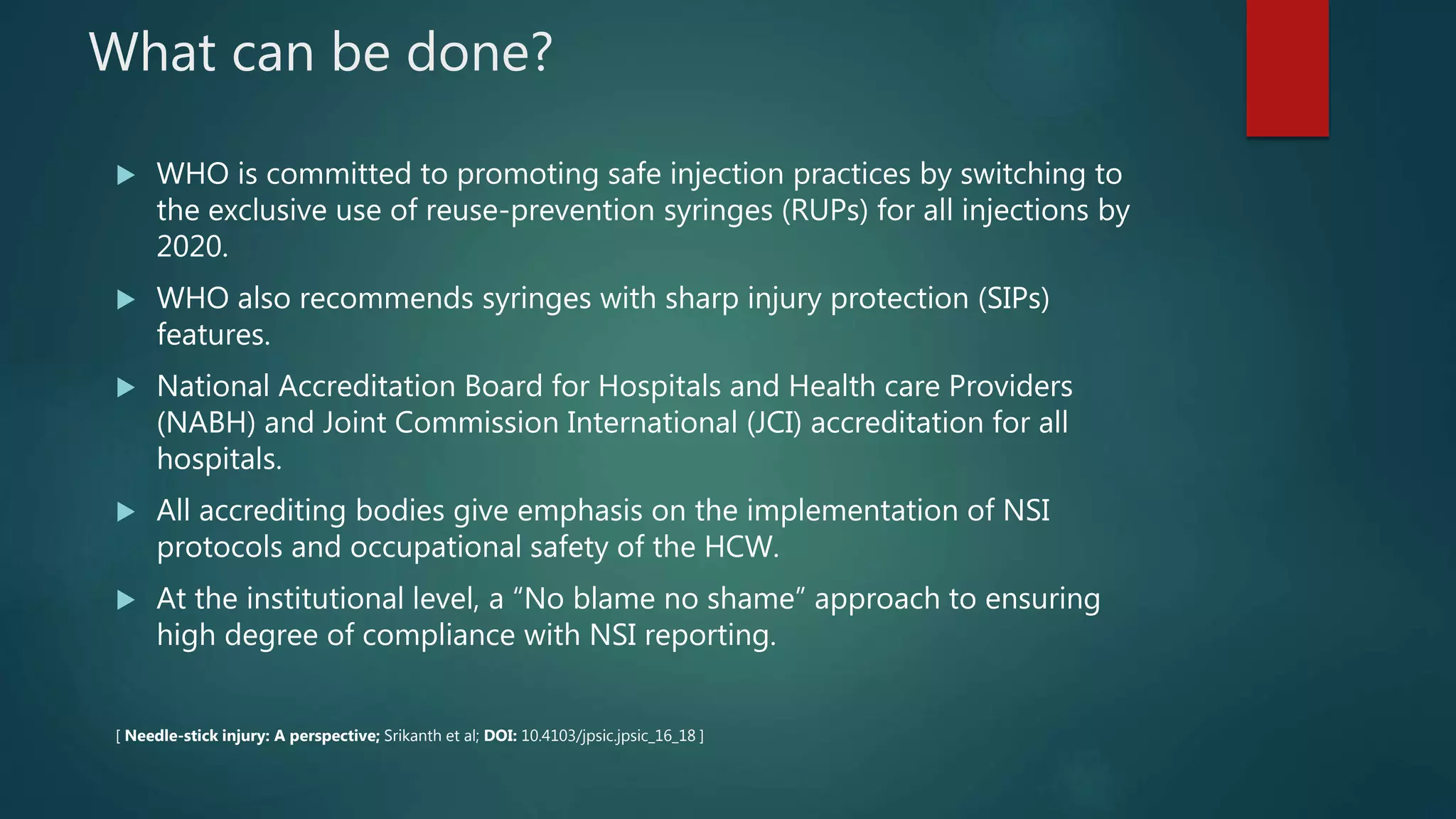 Needle stick injury management | PPTX