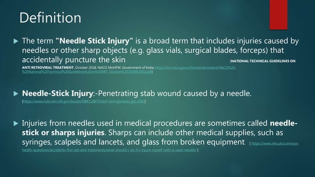 Needle stick injury management | PPTX | First Aid | Injuries