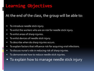 needles Tick in working in hospital health care worker | PPTX ...