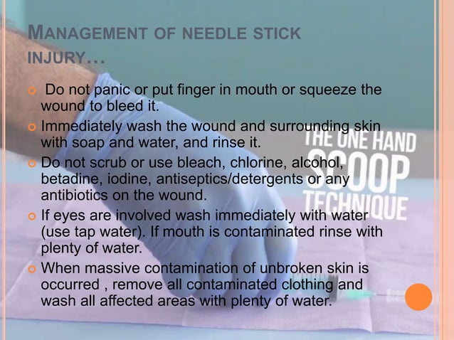 Needle stick injury | PPTX | Infectious Diseases | Diseases and Conditions