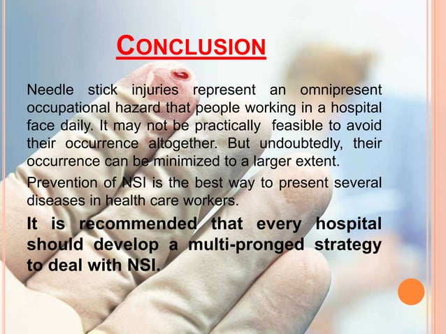 Needle stick injury | PPTX | Infectious Diseases | Diseases and Conditions