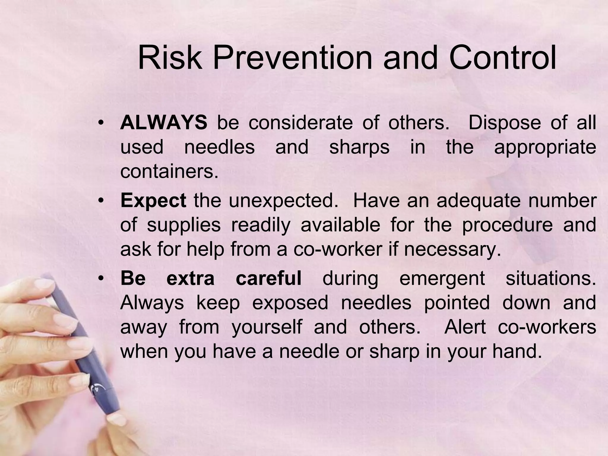 Needle Stick Injury Presentation | PPTX