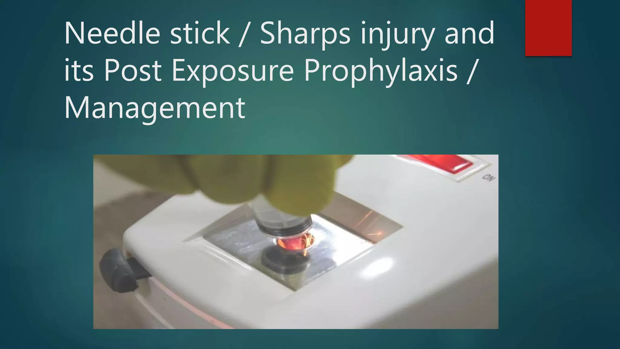 Needle stick sharps injury and its post exposure prophylaxis management ...