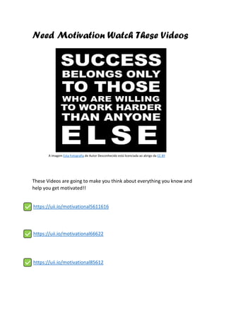Motivational Help - Videos | PDF