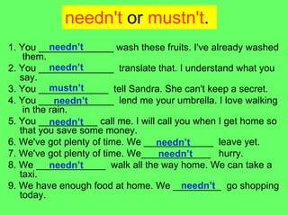 Neednt Or Mustnt | PDF
