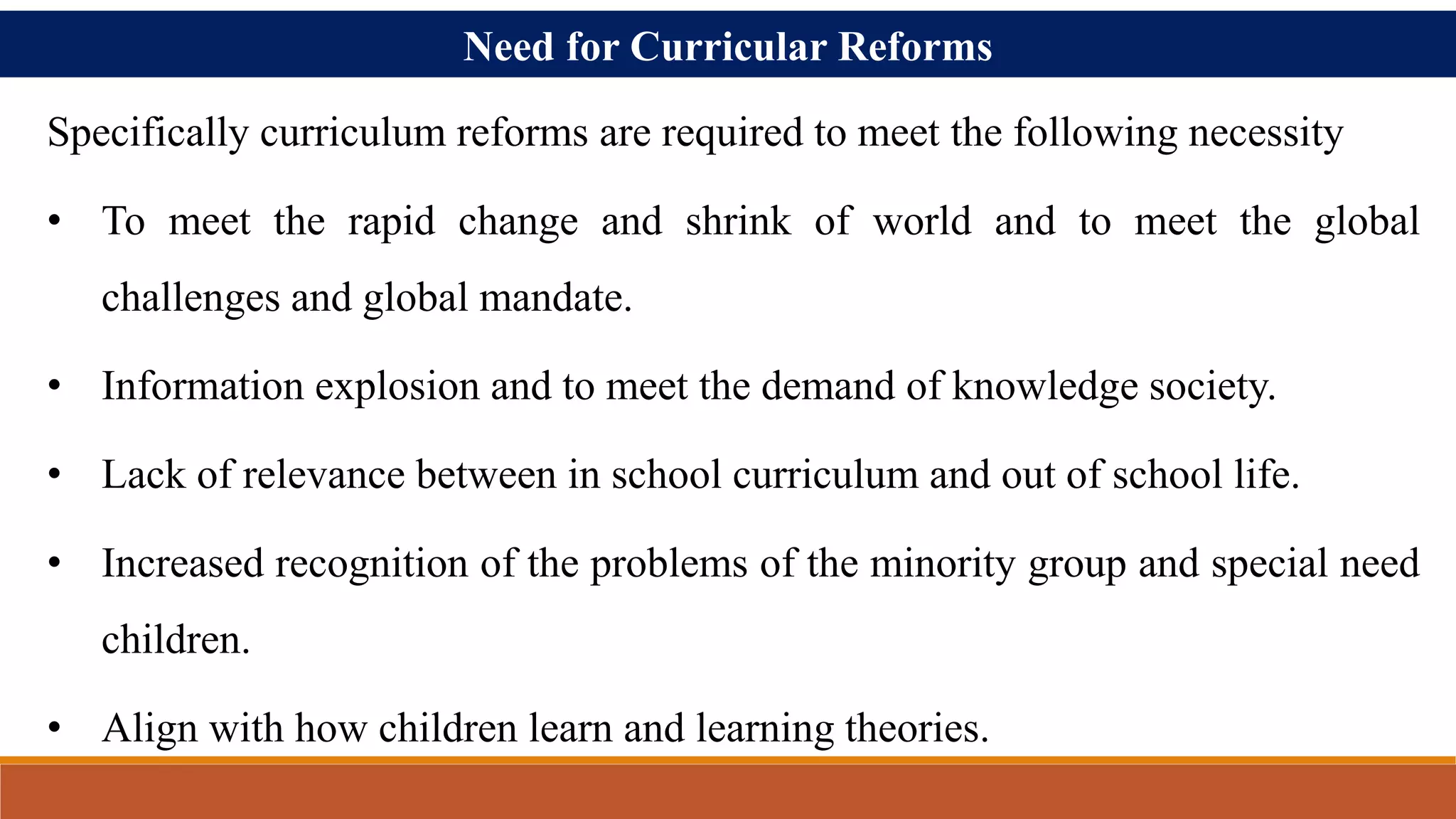 Need for Curricular Reforms | PPTX