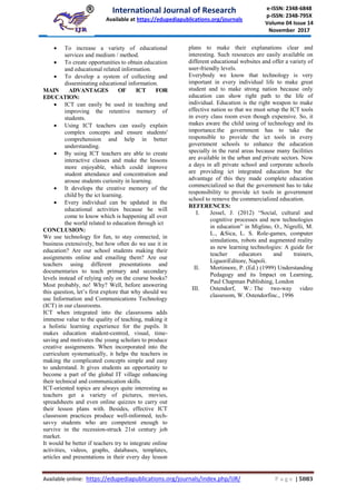 Need of integrating ict in todays classroom | PDF