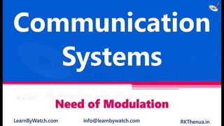 Need of modulation | Communication Systems | PPTX | Computer Networking | Computing