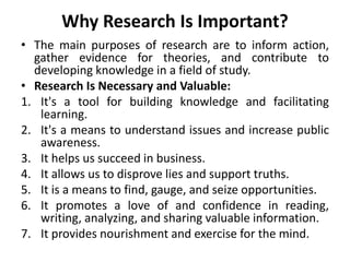 Need For Research
