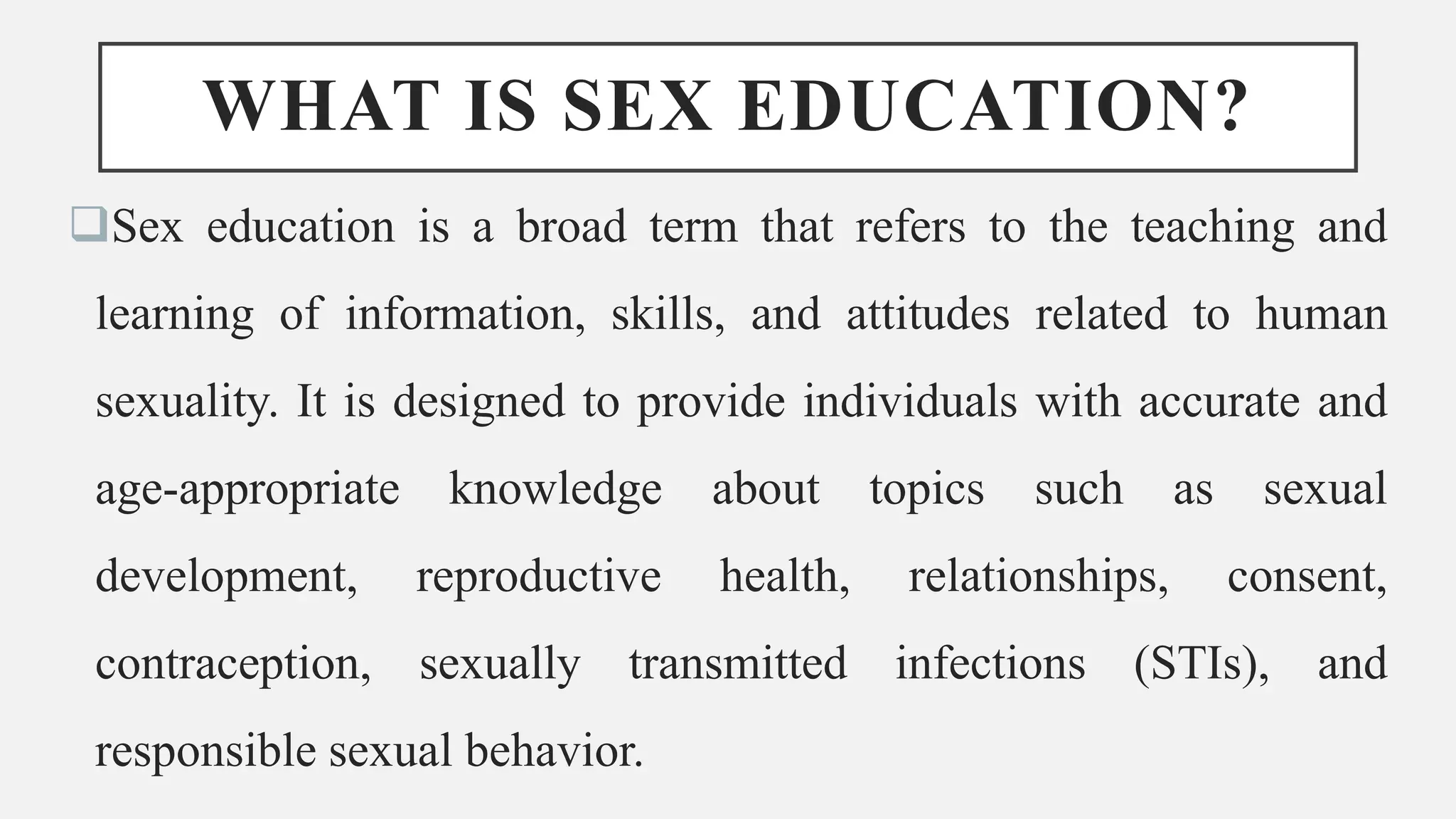 Need Of Sex Educationpptx