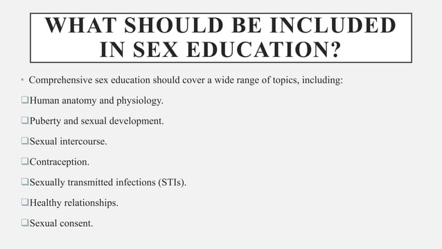 Need Of Sex Educationpptx