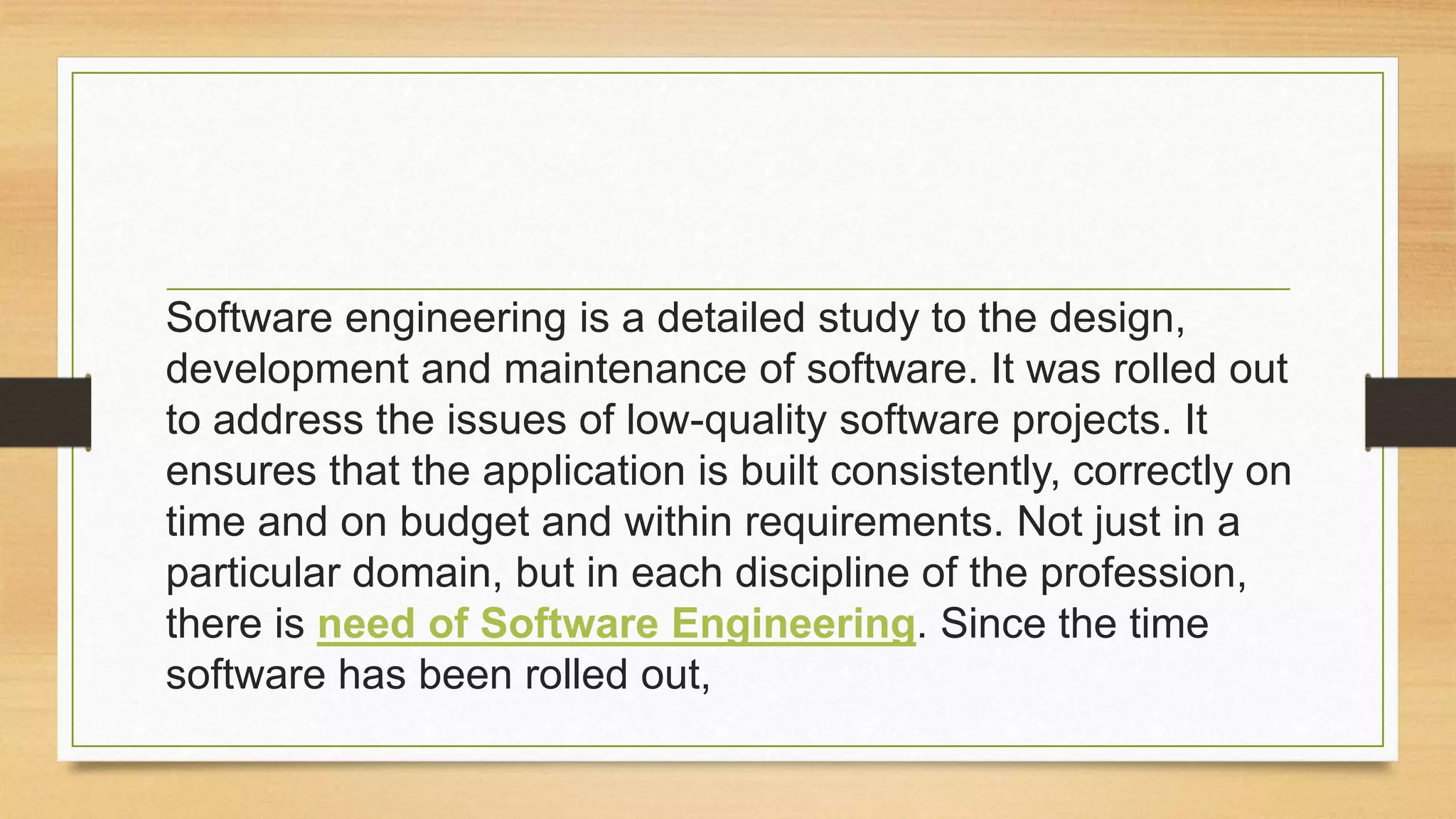 Need of Software Engineering - Avantika University | PPT | Free Download