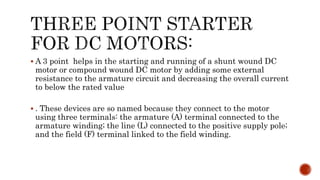 Need of starters in dc motors | PPTX
