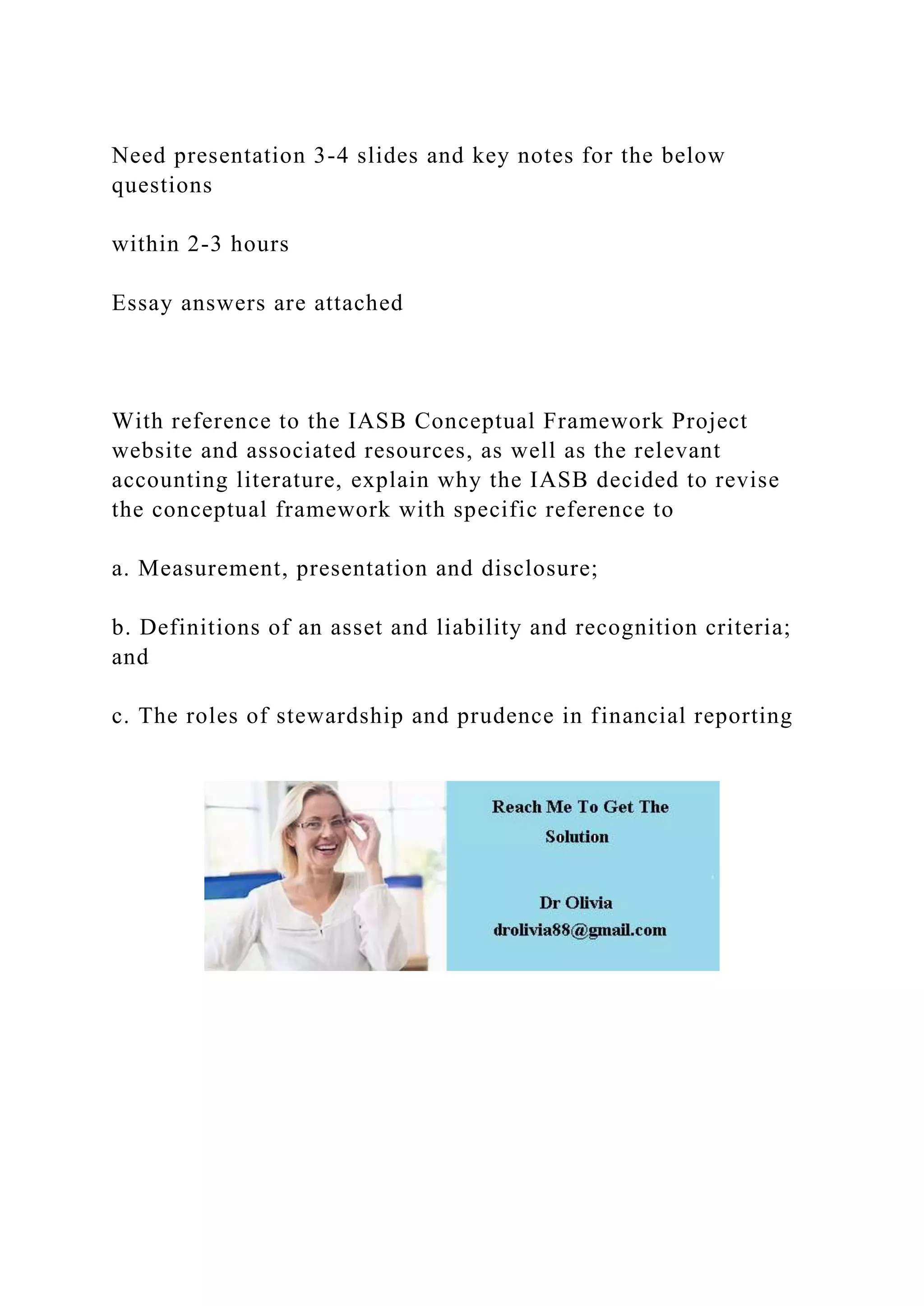 Need presentation 3-4 slides and key notes for the below questions.docx