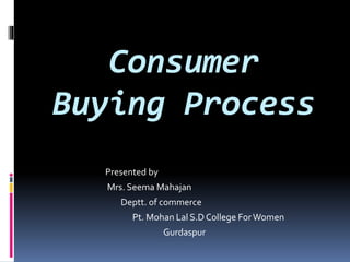PPT ON CONSUMER BEHAVIOUR | PPTX