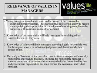 Need & relevance of values in management | PPTX