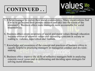 Need & relevance of values in management | PPTX