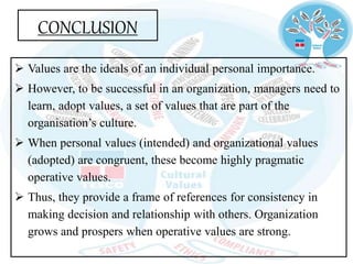 Need & relevance of values in management | PPTX