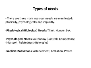 Needs.pptx different mmotivational theories | PPT