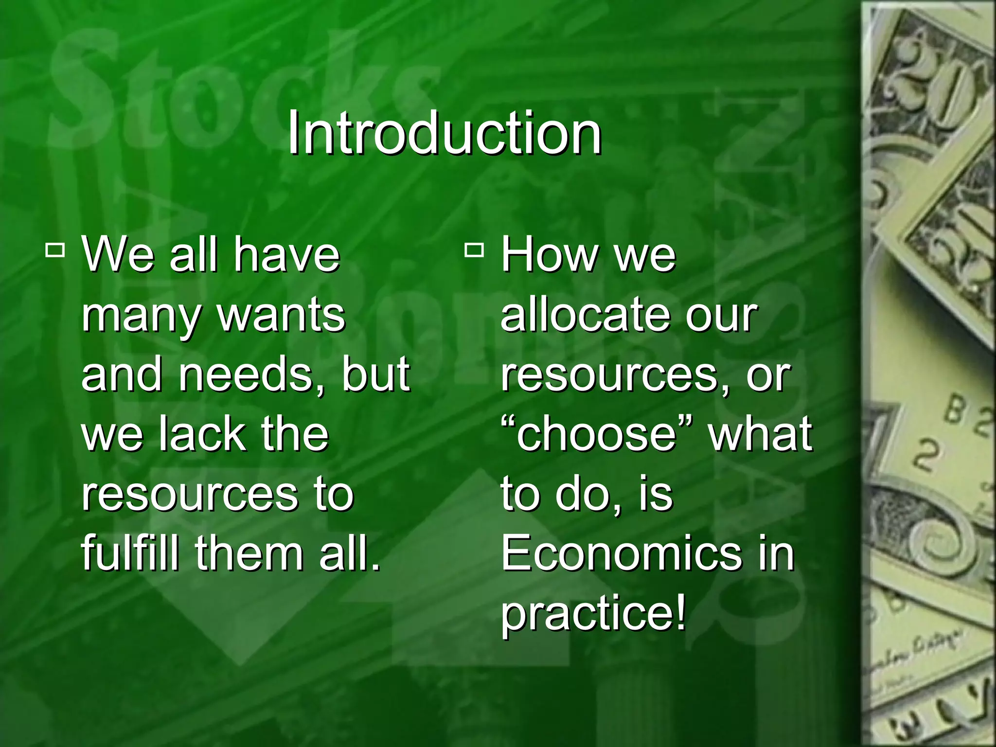 Needs and Wants | PPT