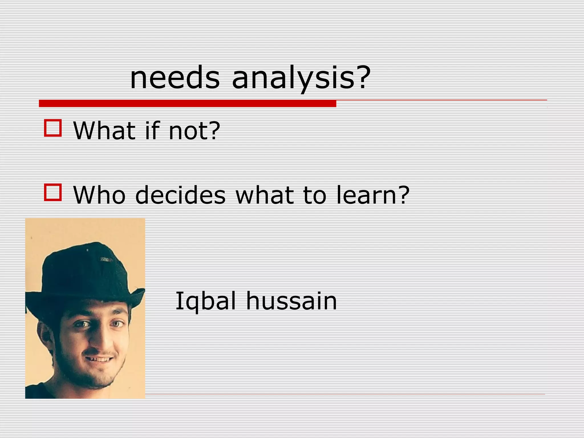 Needs analysis | PPT