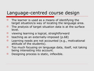 Needs analysis In ESP | PPT | Educational Assessment | Education