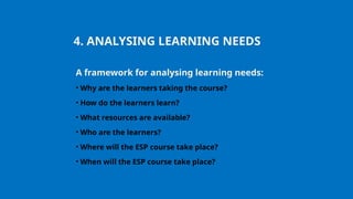 Needs Analysis previousto course design in EFL | PPT