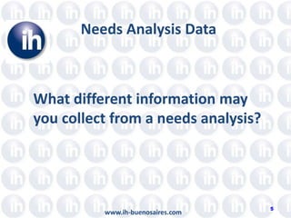 Needs analysis and diagnostic testing | PPTX