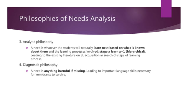 Needs Analysis Part 1 | PPT