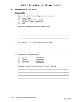 Needs analysis questionnaire 10 may 2010 maf.mod.gov ...