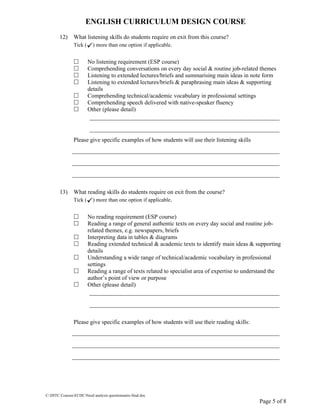 Needs analysis questionnaire 10 may 2010 maf.mod.gov ...