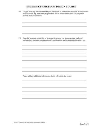 Needs analysis questionnaire 10 may 2010 maf.mod.gov ...