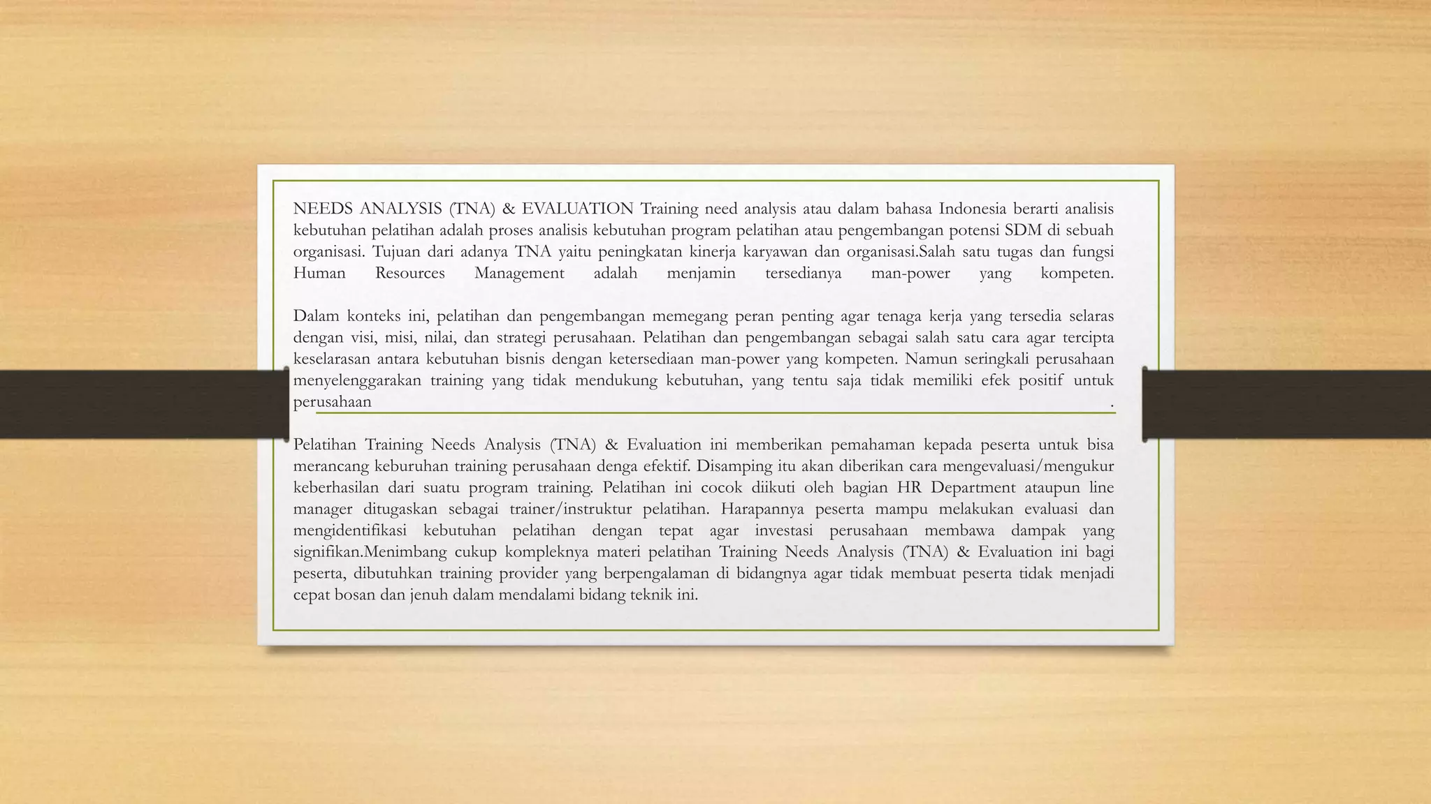 NEEDS ANALYSIS (TNA) & EVALUATION Training.pptx