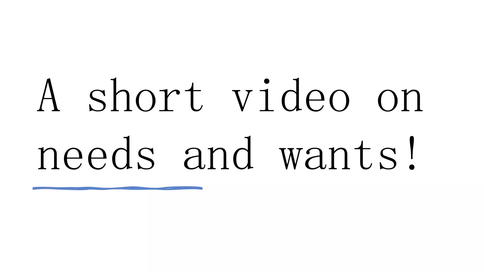 Needs and wants ppt | PPTX