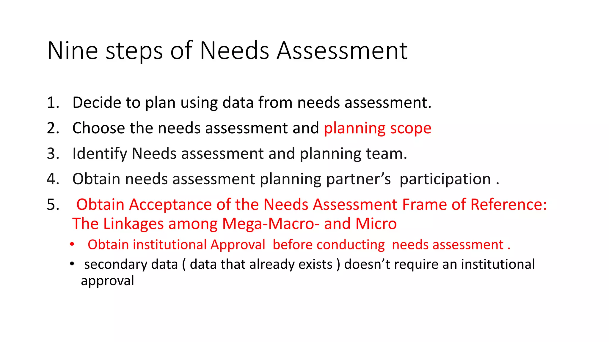 Needs Assessment | PPTX