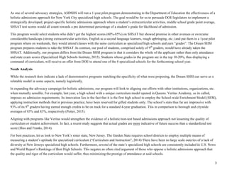 Needs Assessment Memo for Modifying the Admissions Approach at NYC ...