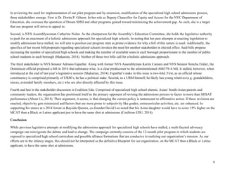 Needs Assessment Memo for Modifying the Admissions Approach at NYC ...