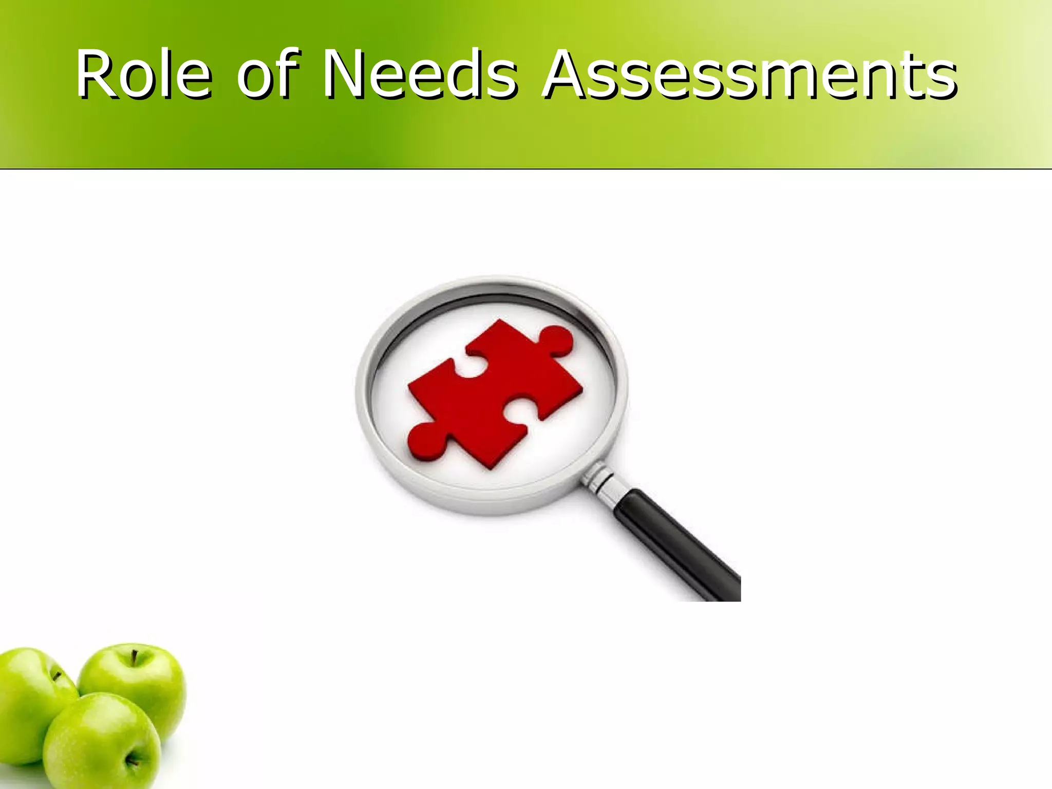 Needs assessments in program development | PPT