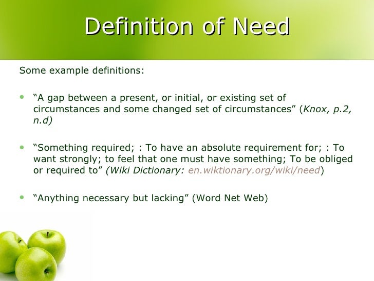 Needs Assessments In Program Development Needs Assessments In Program Development