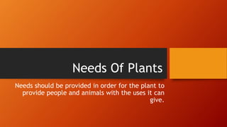 Needs of plants | PPT