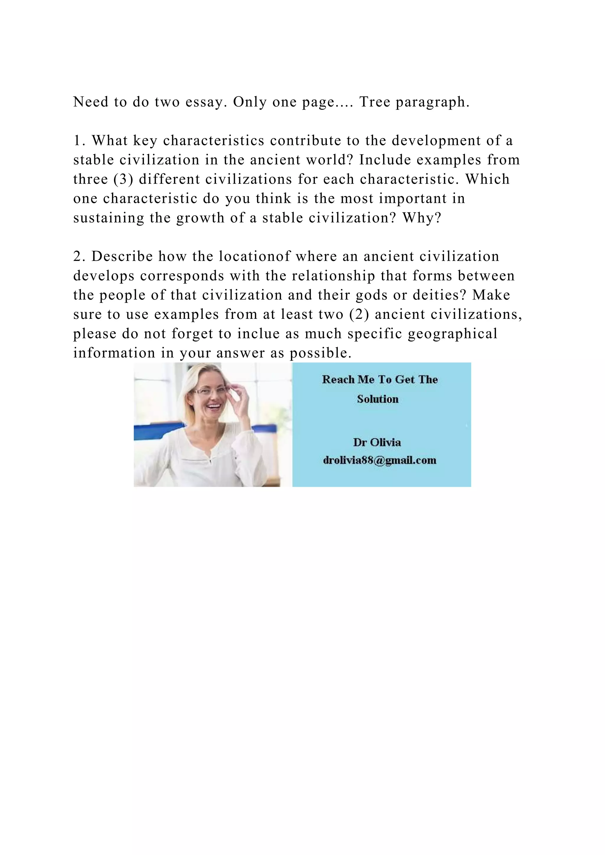 Need to do two essay. Only one page.... Tree paragraph.1. What k.docx