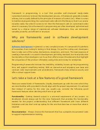 Need to Know about what is A Framework In Programming.pdf