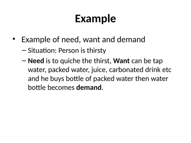 Need, Want and Demand meaning and example | PPTX