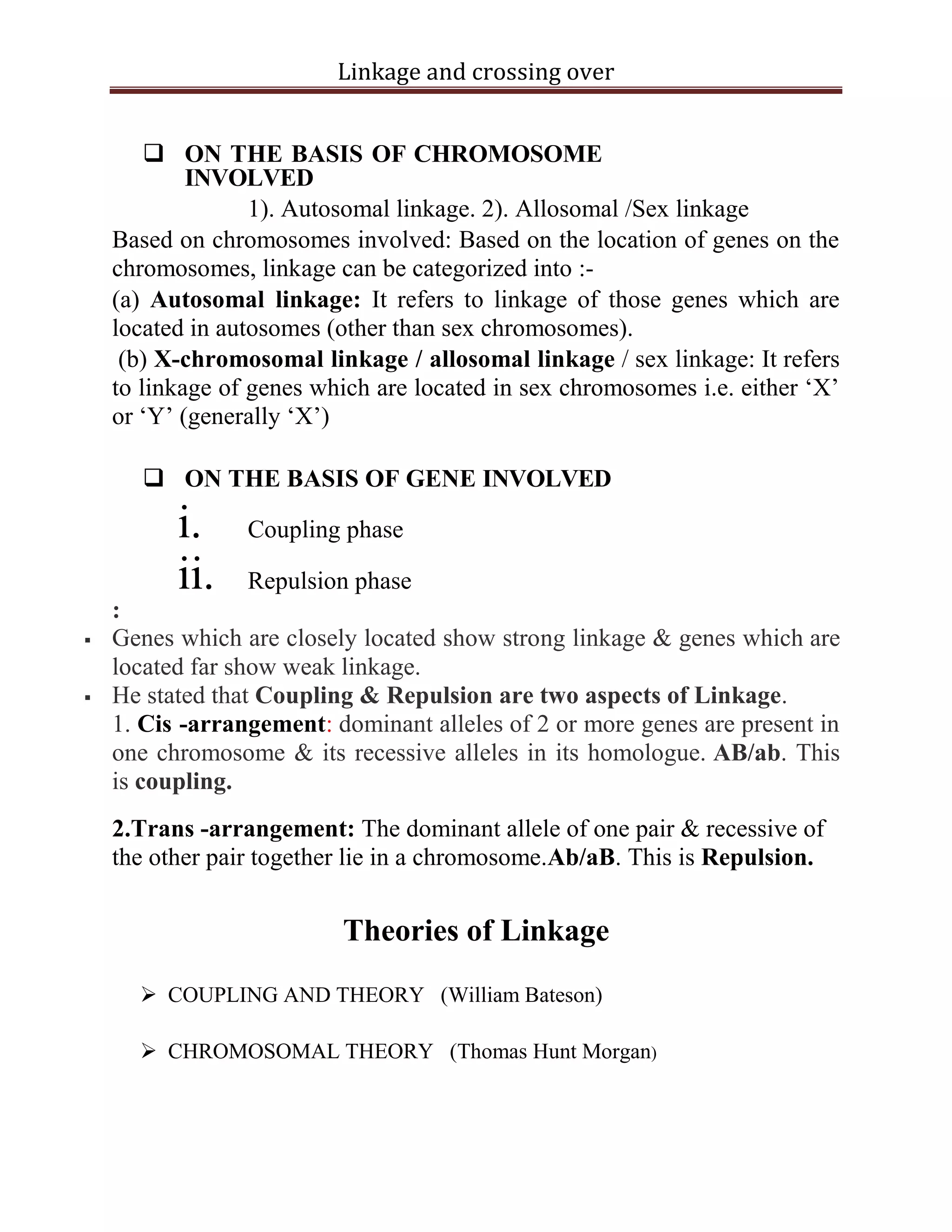 linkage and crossing over | PDF