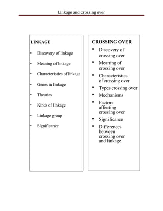 linkage and crossing over | PDF