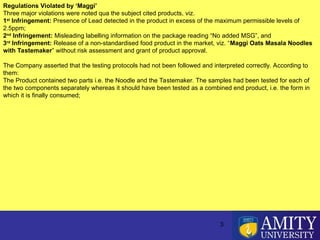 Maggi recall case study in India by Dr Neelam | PPT