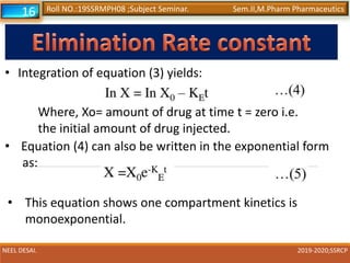Neel desai (one compartment iv bolus parmacokinetic model) | PPTX